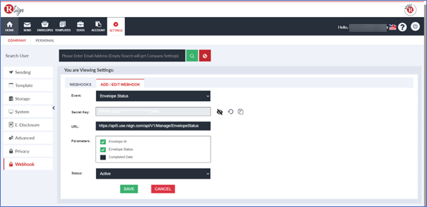 RSign webhooks – RPost Help Center