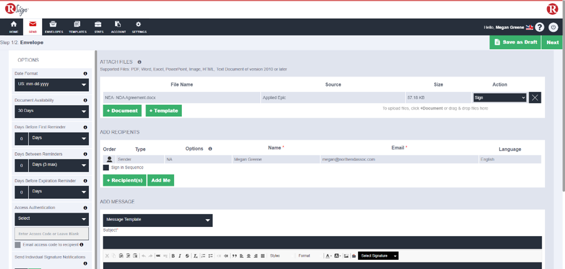 RSign - Applied Epic: User guide – RPost Help Center
