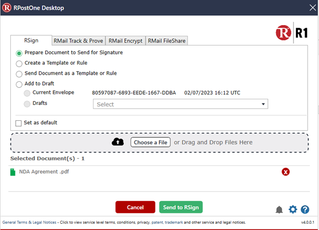 RSign - Applied Epic: via RPostONE – RPost Help Center