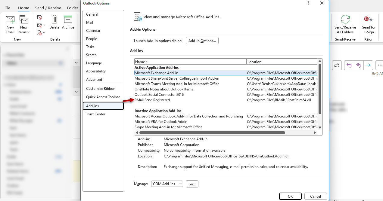 Missing "Send Registered" button in Outlook – RPost Help Center