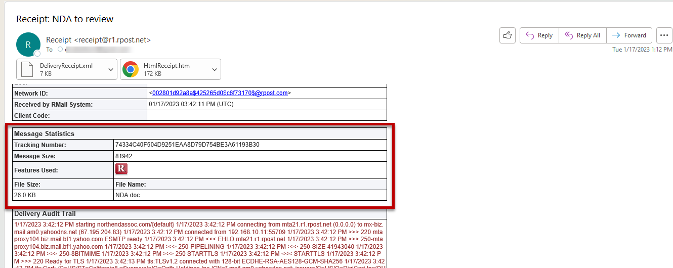 Registered Receipt – RPost Help Center