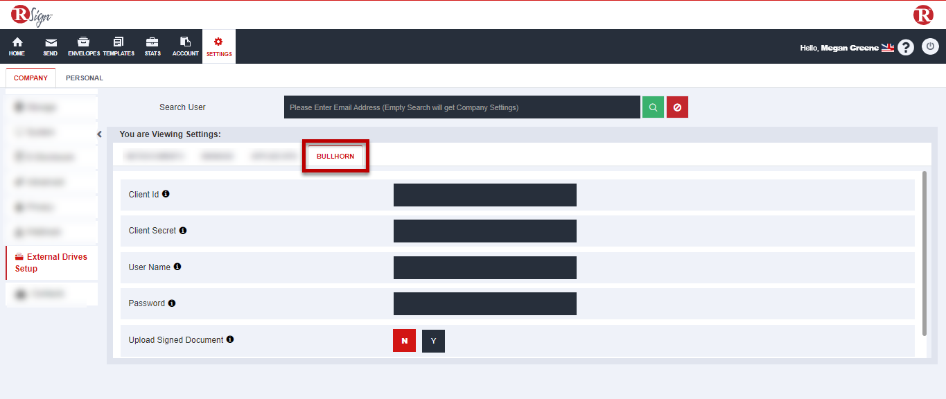 RSign - Bullhorn: Setup guide – RPost Help Center