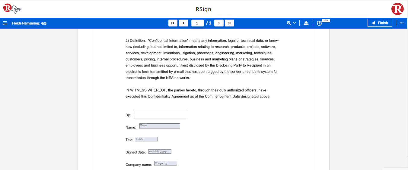 Signing a document – Customer Support