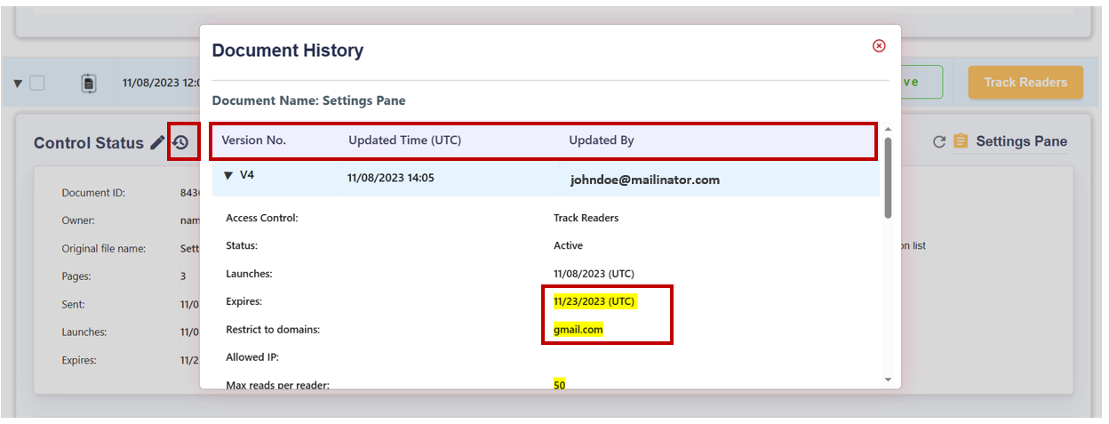 Manage Tab: Control access after document creation – RPost Help Center