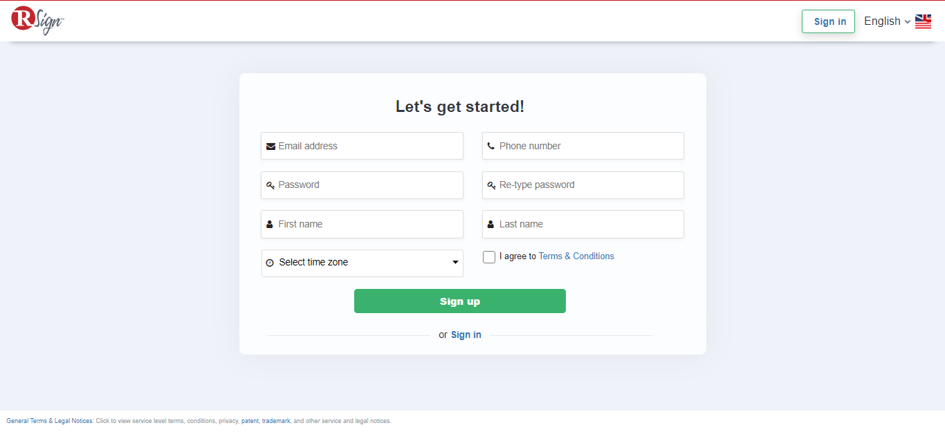 Erstellung eines neuen Kontos – RPost Hilfecenter