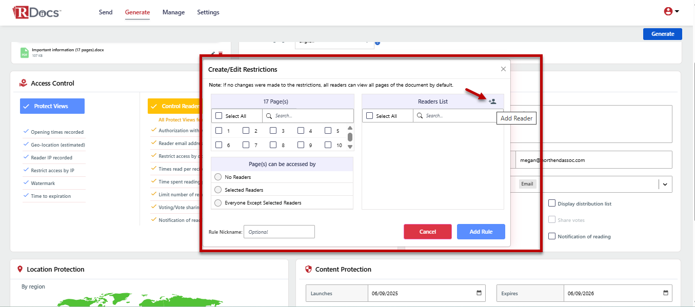 Setting access restrictions on individual pages of an RPD™ – RPost Help Center