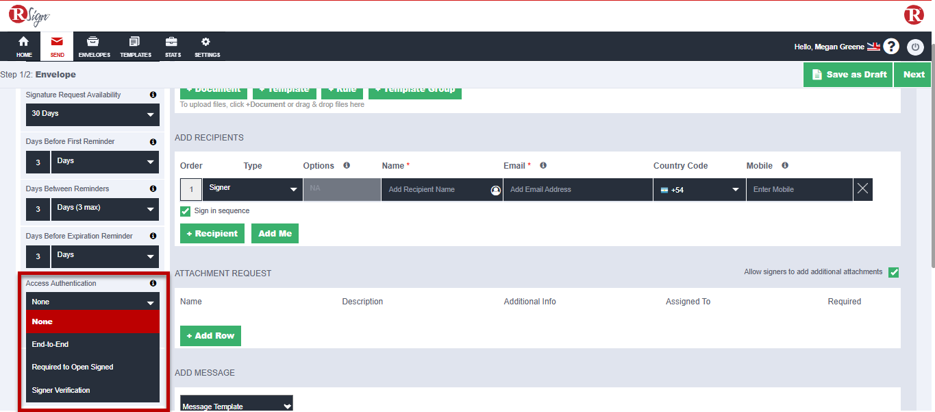 Access Authentication Setting Up Secure Document Access In Rsign Rpost Help Center